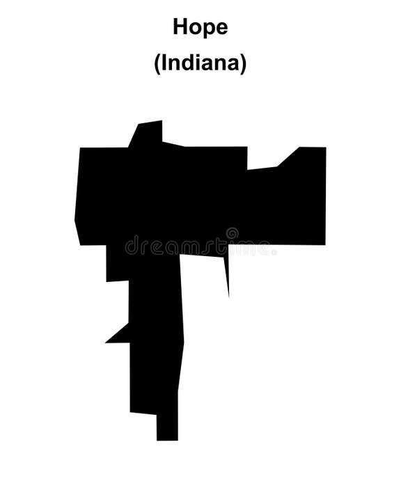 Hope outline map stock vector. Illustration of city - 387283849