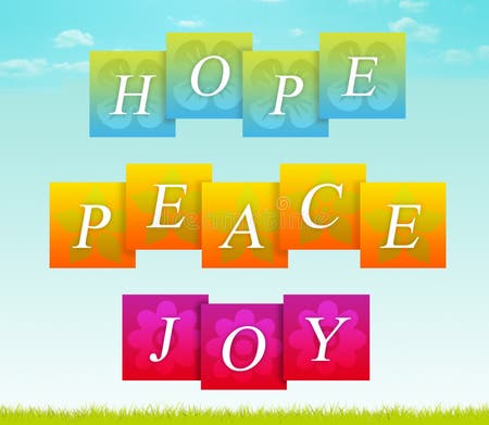 Hope, Peace, Joy stock illustration. Illustration of post - 26123191