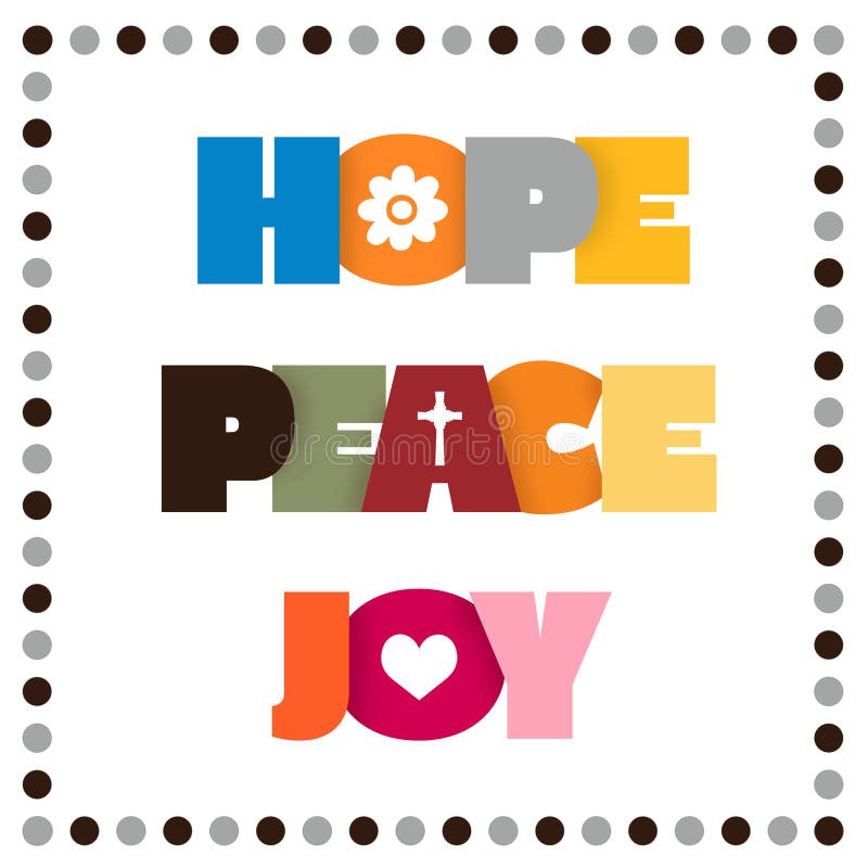 Hope, Peace, Joy stock illustration. Illustration of post - 26123191