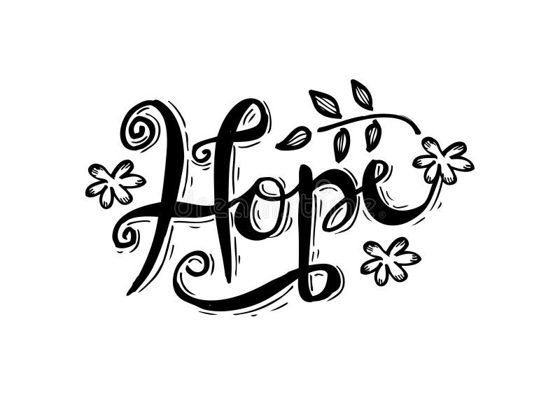 Hope decorative lettering. stock illustration. Illustration of boho ...