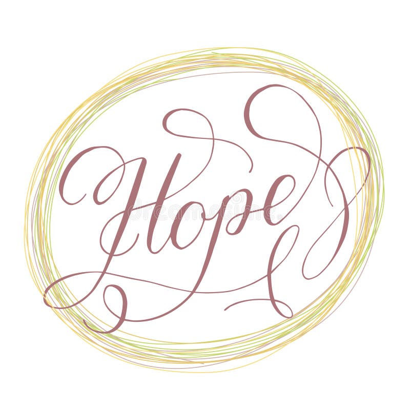 Hope Text Calligraphy with Decor Elements Vectorposter about Eat with ...