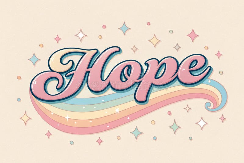 Hope Text in Girly 90s Effect - Generated by Ai Stock Illustration ...