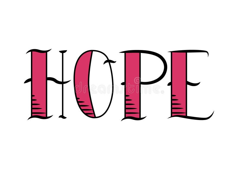 Hope Text Tattoo Composition Stock Vector - Illustration of color ...
