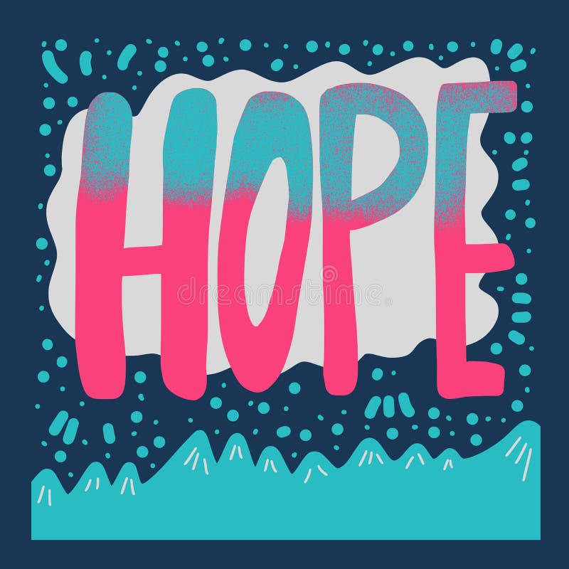 Hope Text. Vector Hand Drawn Phrase Isolated. Stock Vector ...