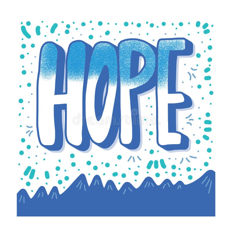 Hope Text. Vector Hand Drawn Phrase Isolated. Stock Vector ...