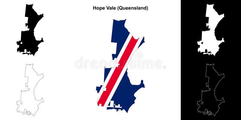 Hope Vale outline map stock vector. Illustration of counties - 334796122