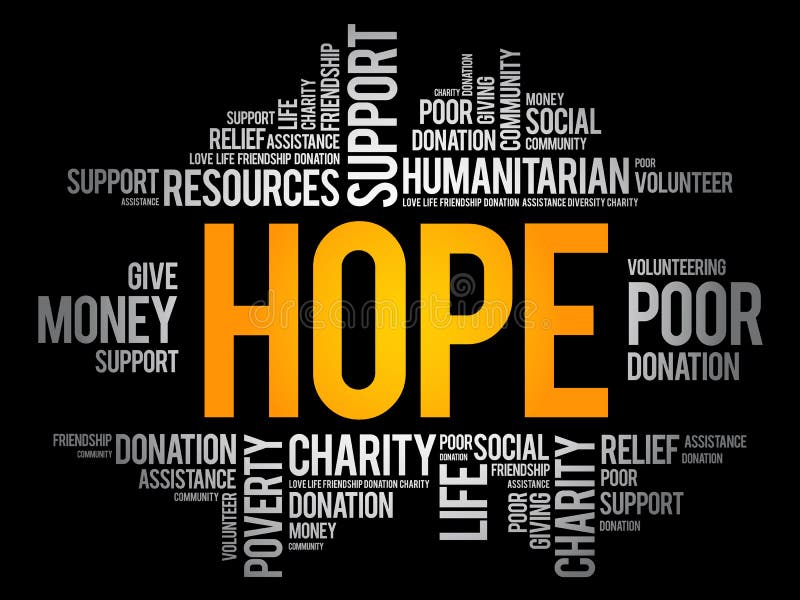 HOPE word cloud collage stock illustration. Illustration of cross ...