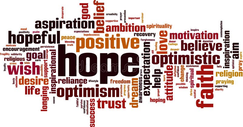 Hope word cloud stock vector. Illustration of belief - 202540055