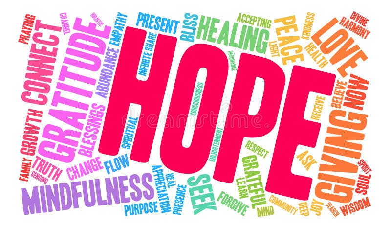 Hope Word Cloud stock vector. Illustration of growth - 102180201