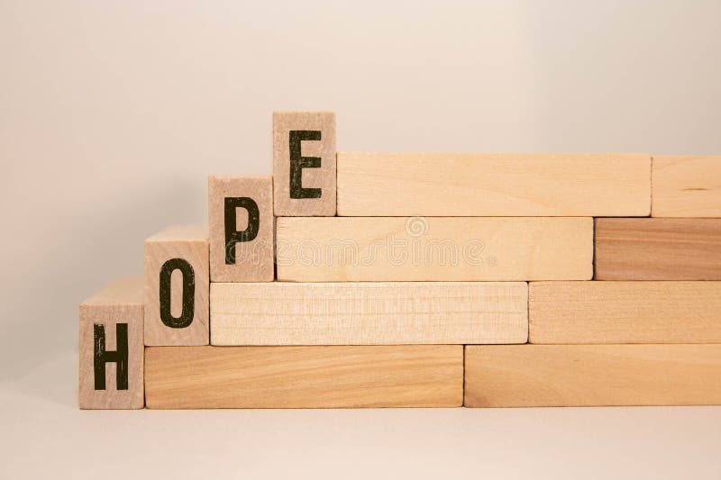 Hope Word Concept. Hope Assembled from Wooden Cubes Stock Image - Image ...