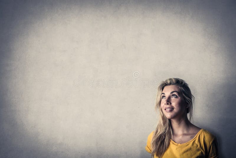 Hopeful girl stock photo. Image of happiness, thought - 46367272