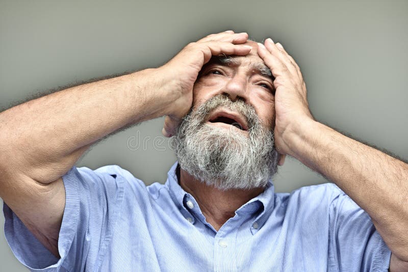 Hopeless Bearded Old Male stock image. Image of ashamed - 107405909