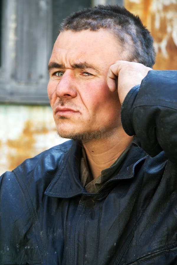 Sad homeless man stock image. Image of outdoor, hopelessness - 7360425
