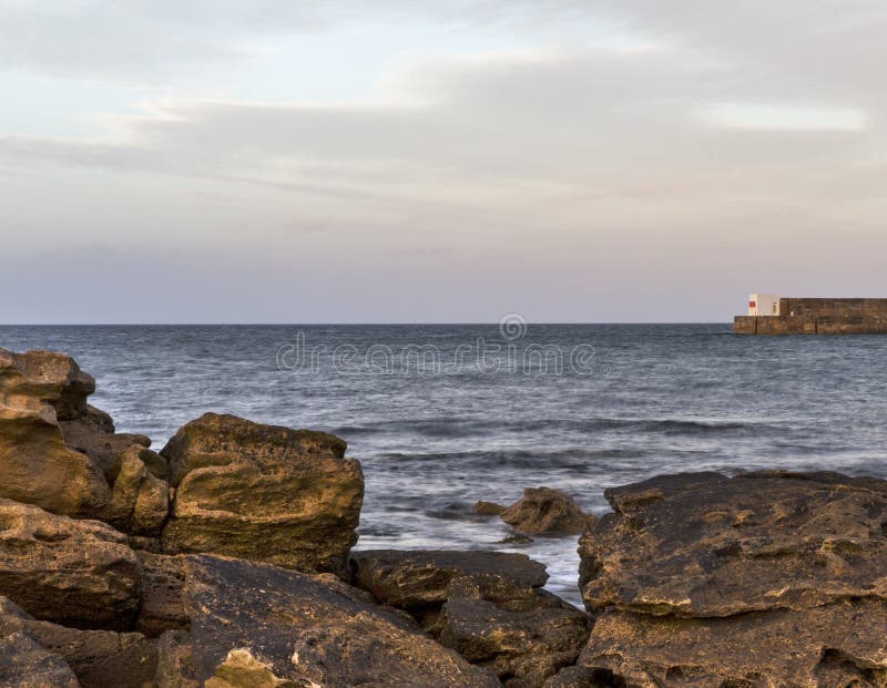 Hopeman Exit from the Harbour. Stock Image - Image of kingdom, wave ...