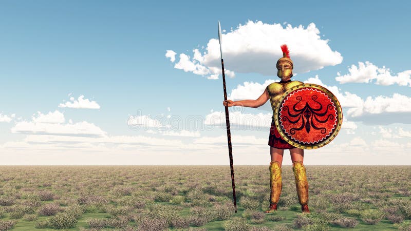 Hoplite of ancient Greece stock illustration. Illustration of scout ...