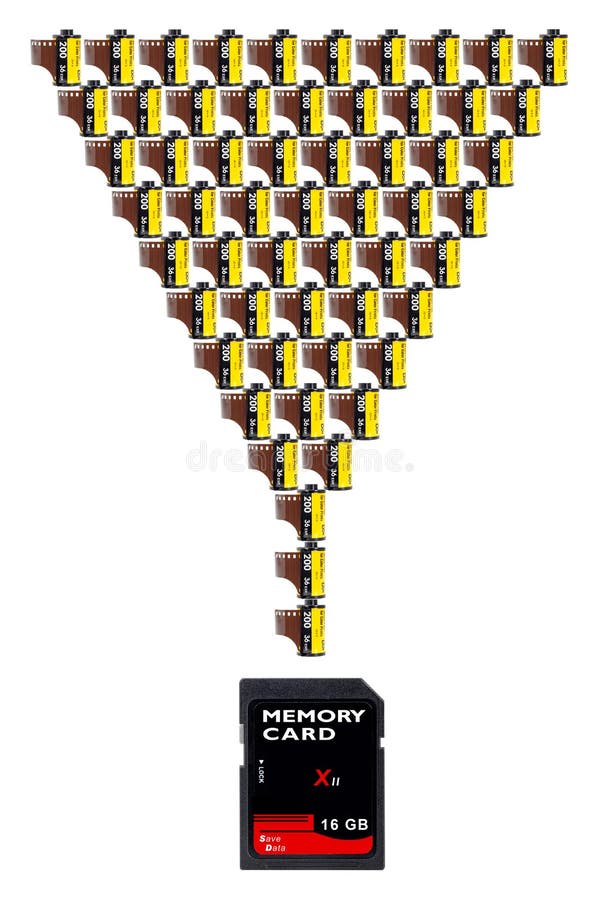 Hopper of Film Cartridges and Memory-Card Stock Illustration ...