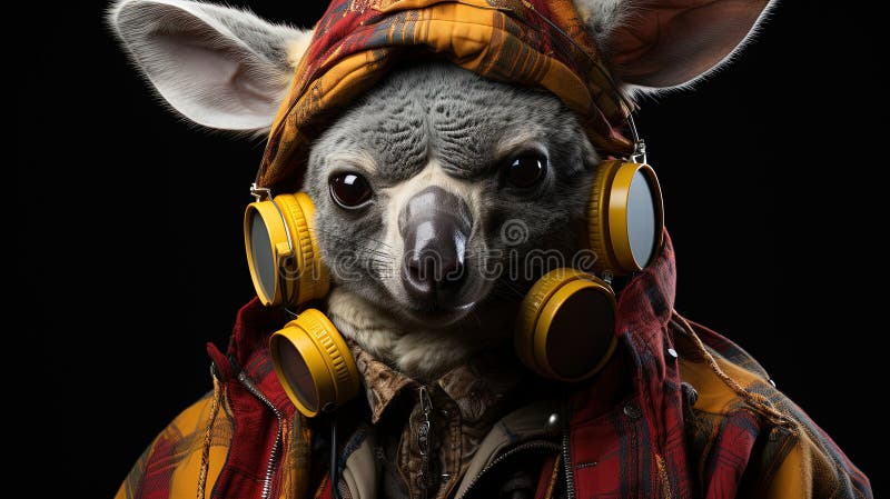 Hopper the Hip-Hop Kangaroo Stock Illustration - Illustration of cool ...