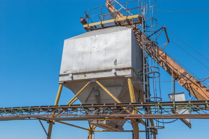 Hopper for loading rubble stock image. Image of machinery - 51999551
