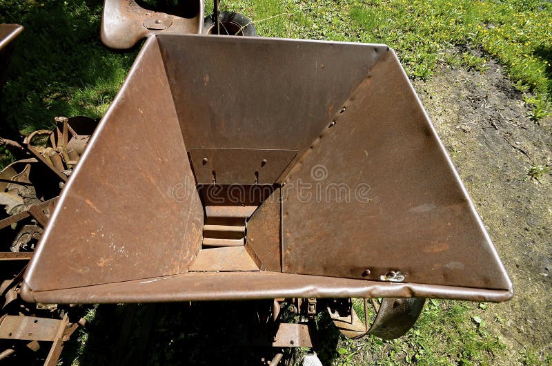 Hopper of an Old Time Potato Planter Stock Photo - Image of crop ...
