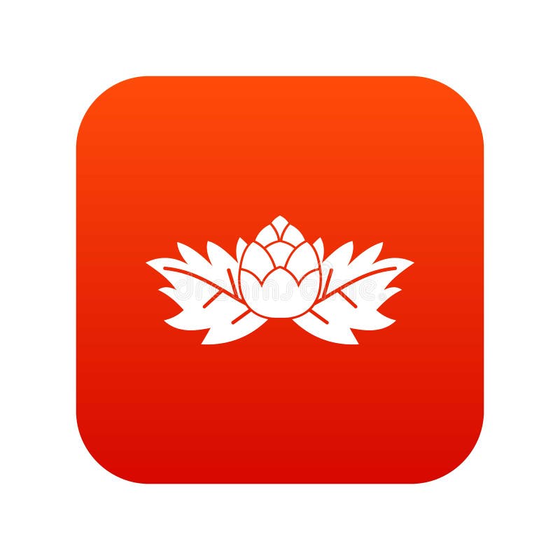 Hops icon digital red stock vector. Illustration of crop - 102828765
