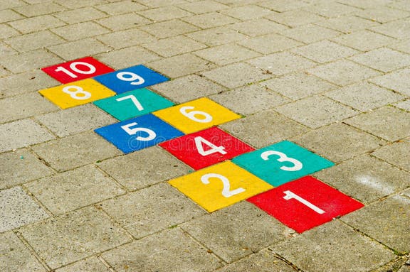 Hopscotch stock image. Image of tiles, jumping, counting - 25751977