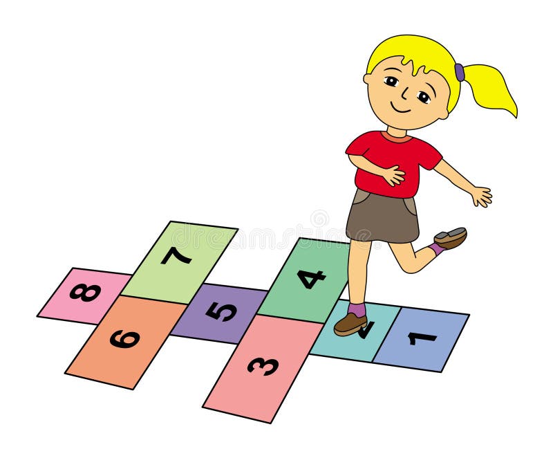 Hopscotch stock illustration. Illustration of girl, jump - 29321856