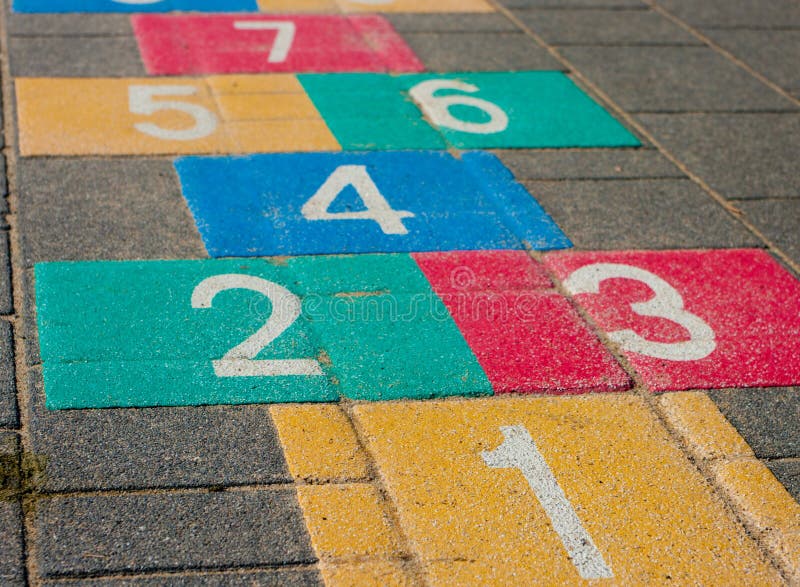 Hopscotch game stock image. Image of nine, three, park - 28799049