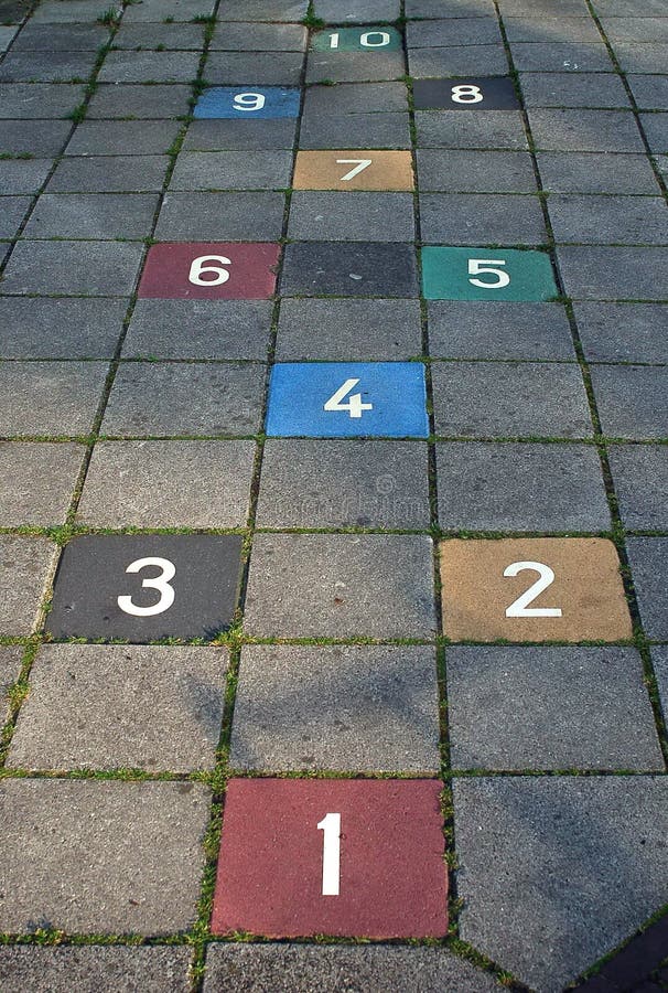 Hopscotch pavement game stock image. Image of colored - 5517351