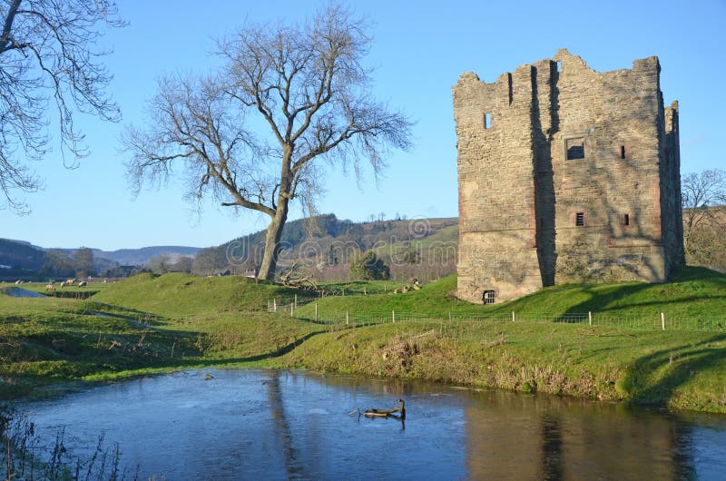 Hopton Castle Village in Shropshire Hills, England, UK Stock Image ...