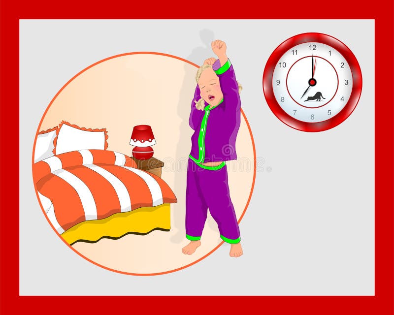Hora de acordar ilustração stock. Ilustração de esticar - 56658823