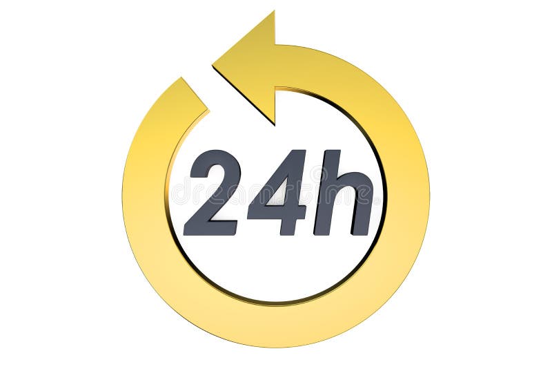 24 horas de conceito ilustração stock. Ilustração de mercado - 57634189