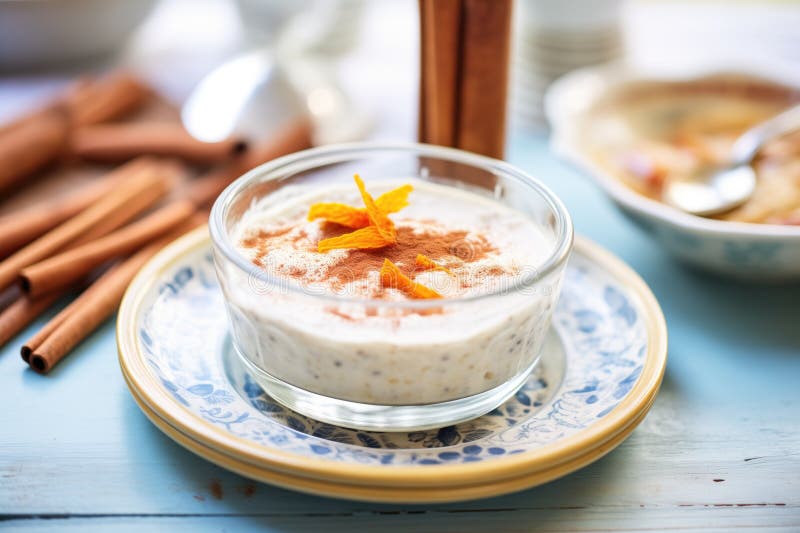 Horchata Rice Pudding in a Dessert Dish Stock Photo - Image of homemade ...