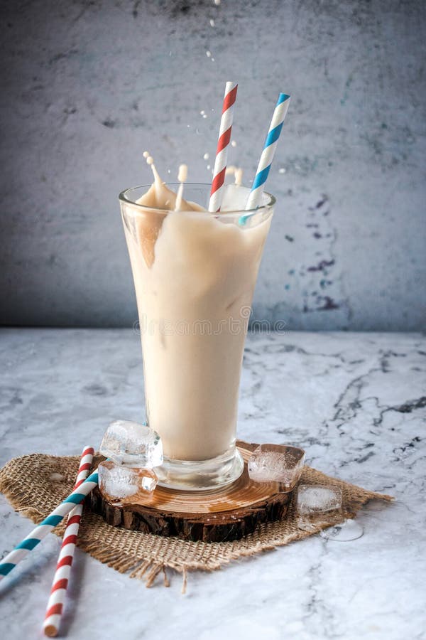 Horchata Smoothie on the Table Stock Photo - Image of milkshake, straw ...