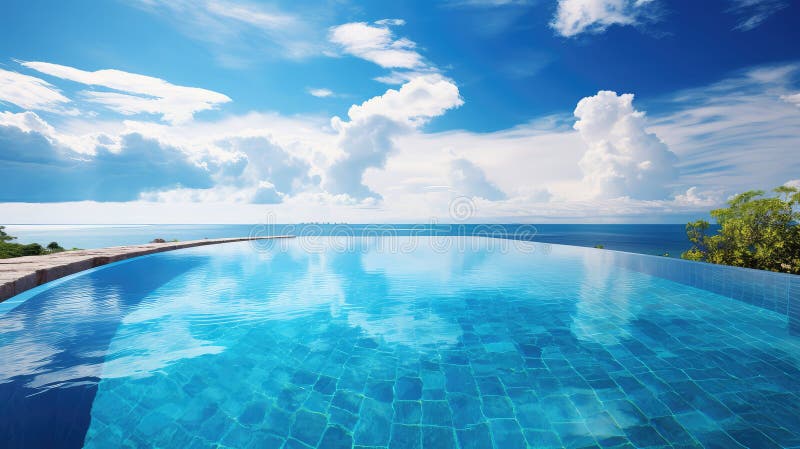 Horizon clear pool water stock illustration. Illustration of peaceful ...