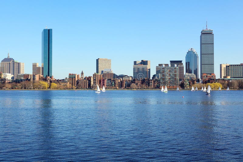 Charles River Et Baie Arrière à Boston, Etats-Unis Image stock - Image ...