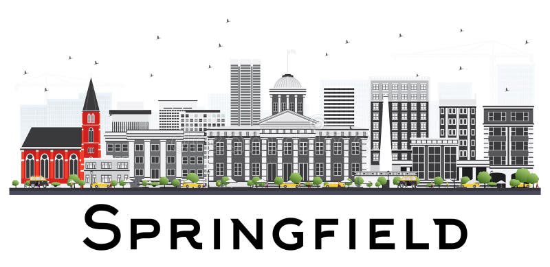 Horizon De Springfield Avec Gray Buildings Isolated Sur Backgr Blanc ...
