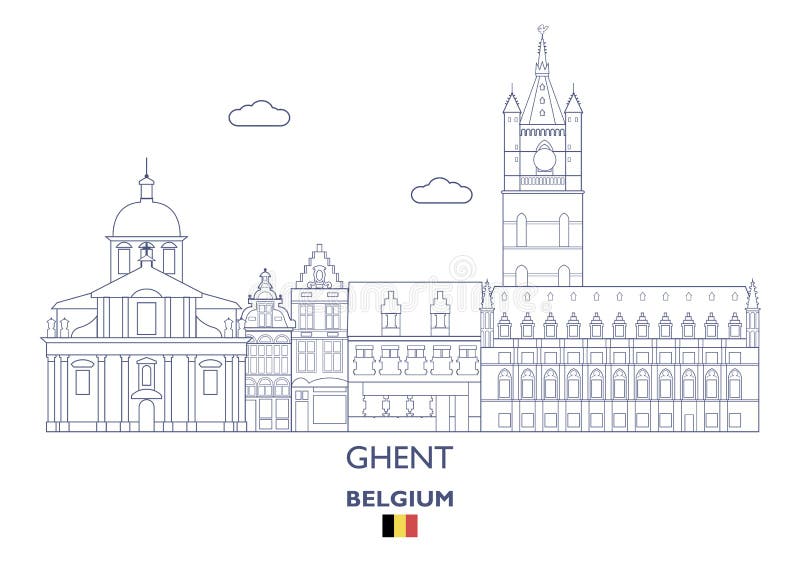 Gand Belgium Plan De La Ville En Noir Et Blanc Plan Illustration de ...