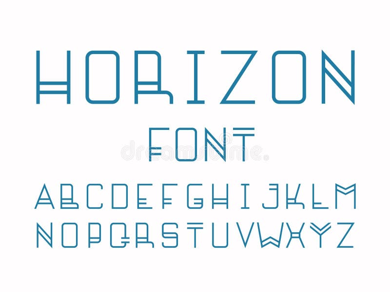 Horizon Font. Vector Alphabet Stock Vector - Illustration of letter ...