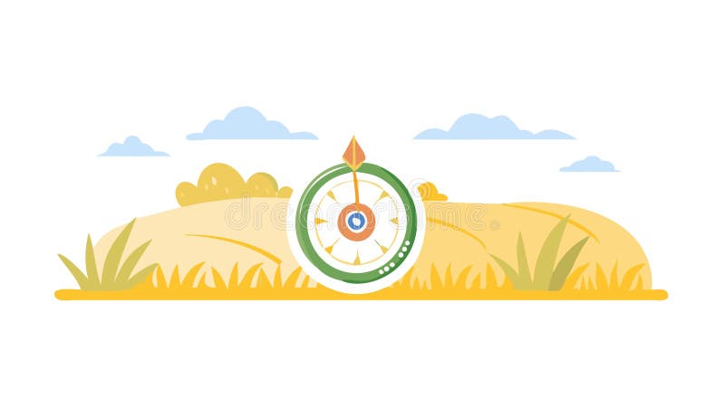 Horizon Landscape with Embedded Compass, Natural Orientation, Vector ...