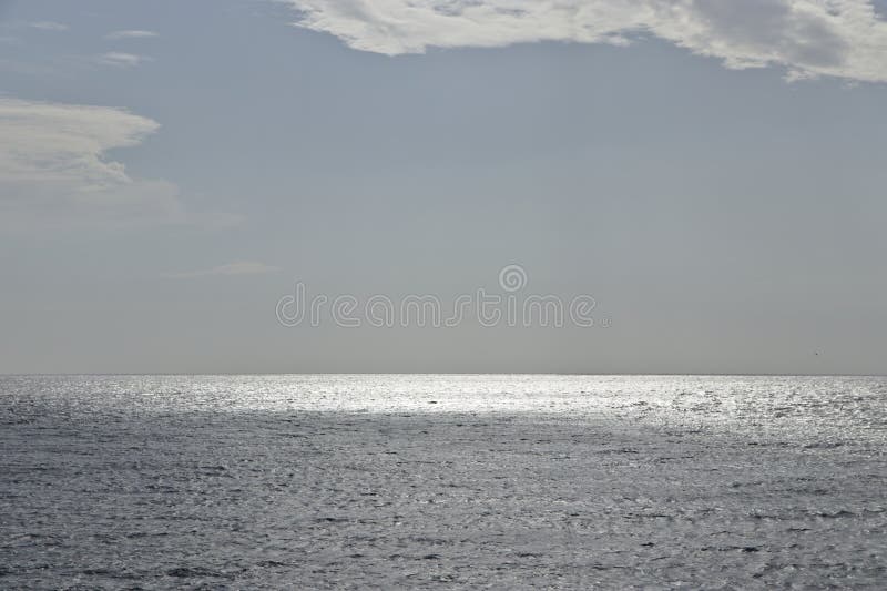 Horizon Over the Ocean with Reflections from the Sun Stock Image ...