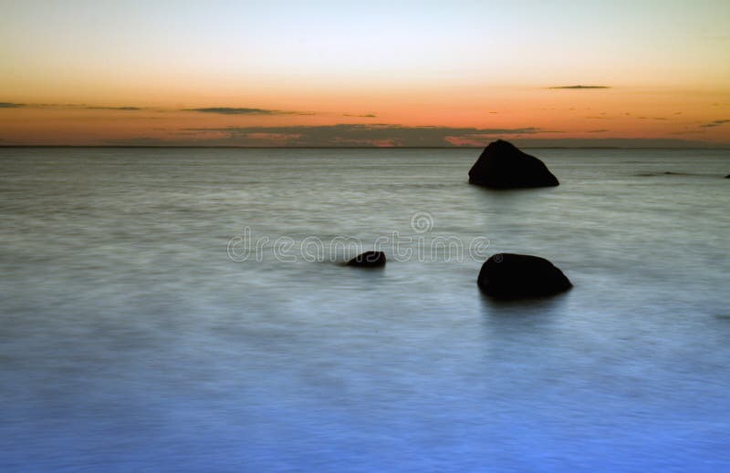 Horizon over water stock photo. Image of satuated, night - 8385668