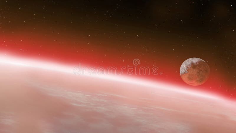 The Horizon of a Planet with a Luminous Atmosphere and a Distant Moon ...