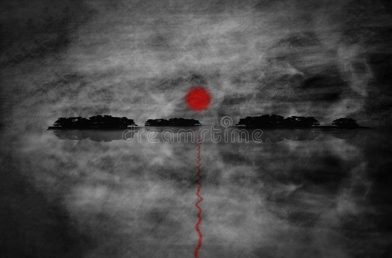 Horizon of Red Sun stock illustration. Illustration of scenery - 251242017