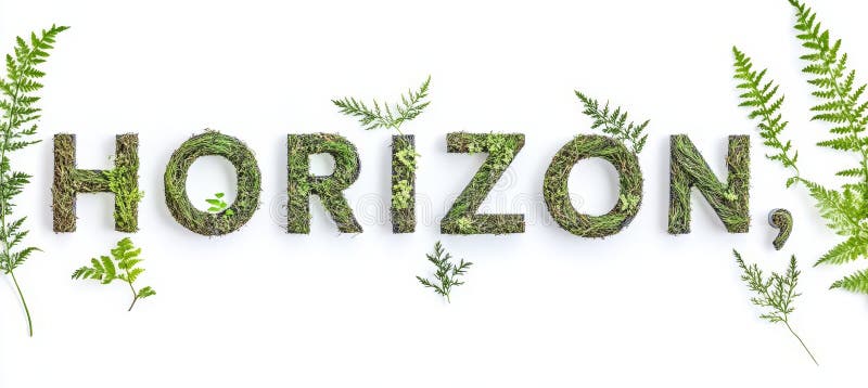 Horizon Verdant Typography Composition with Lush Foliage Element on ...