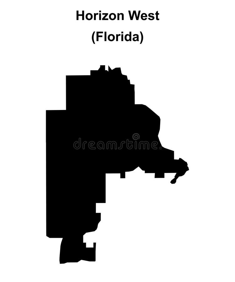 Horizon West outline map stock vector. Illustration of outline - 357251481