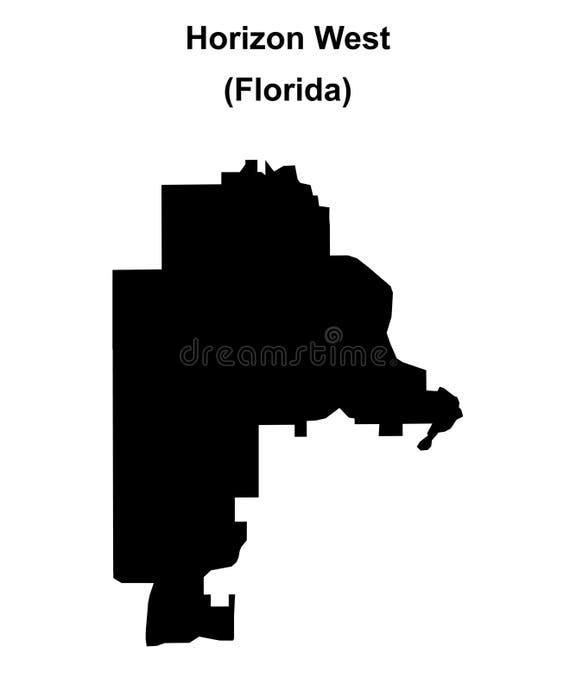 Horizon West outline map stock vector. Illustration of outline - 357251481