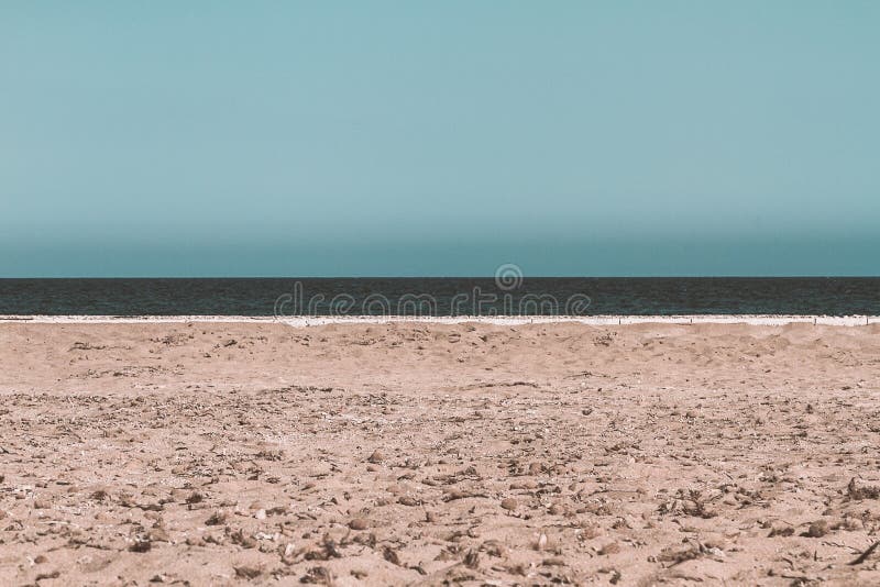 Horizont Line by the Mediterranean Stock Photo - Image of beach, lonely ...