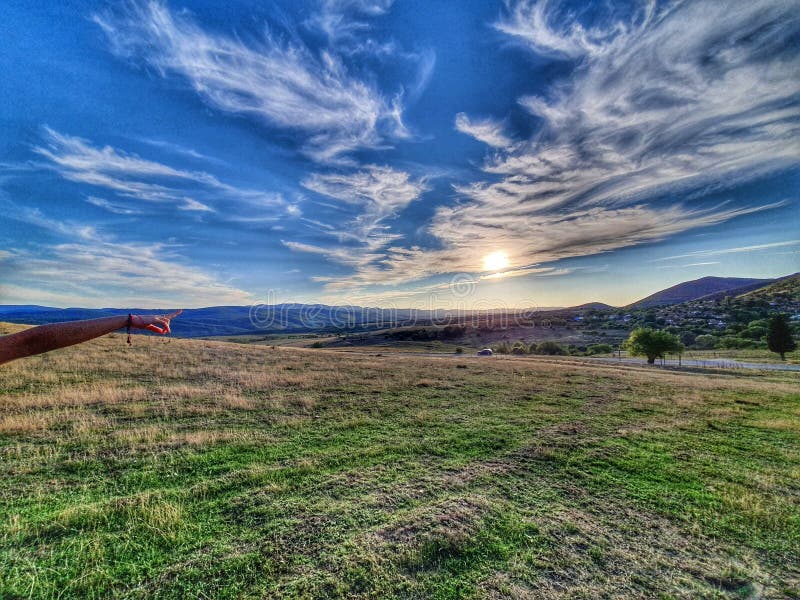 Mountain Fresh and Cold River in Summer Time Under Cloudy Sunny Blue ...