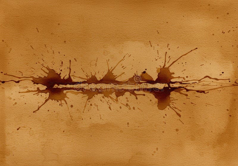 Horizontal Abstract Coffee Stain Pattern on Light Brown Paper Stock ...