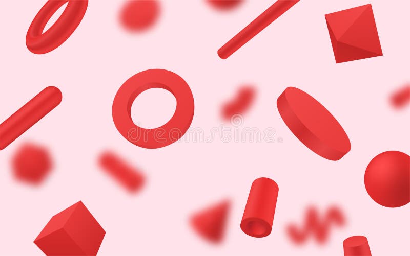 Horizontal Abstract 3d Geometric Shapes Background Vector Illustration ...